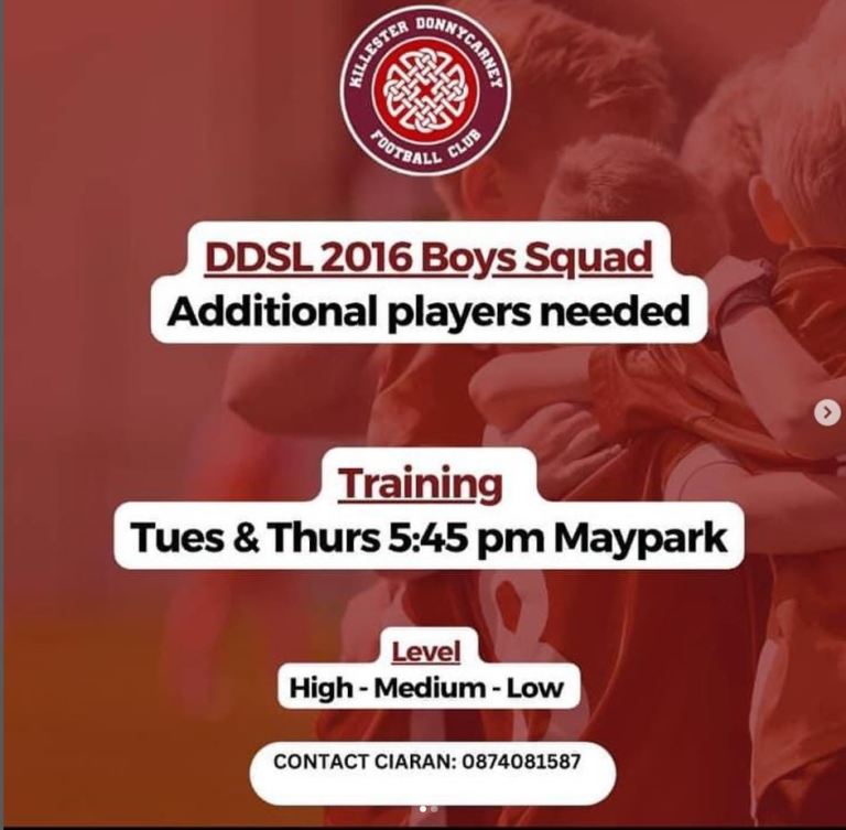 Players Wanted – Killester Donnycarney FC
